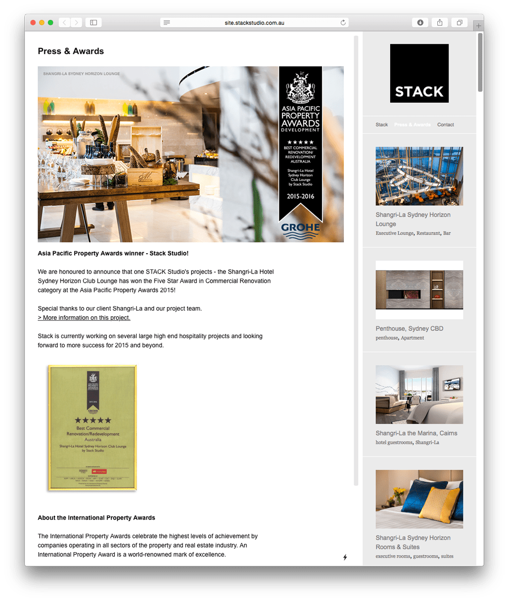 Stack Studio | The International Property Awards